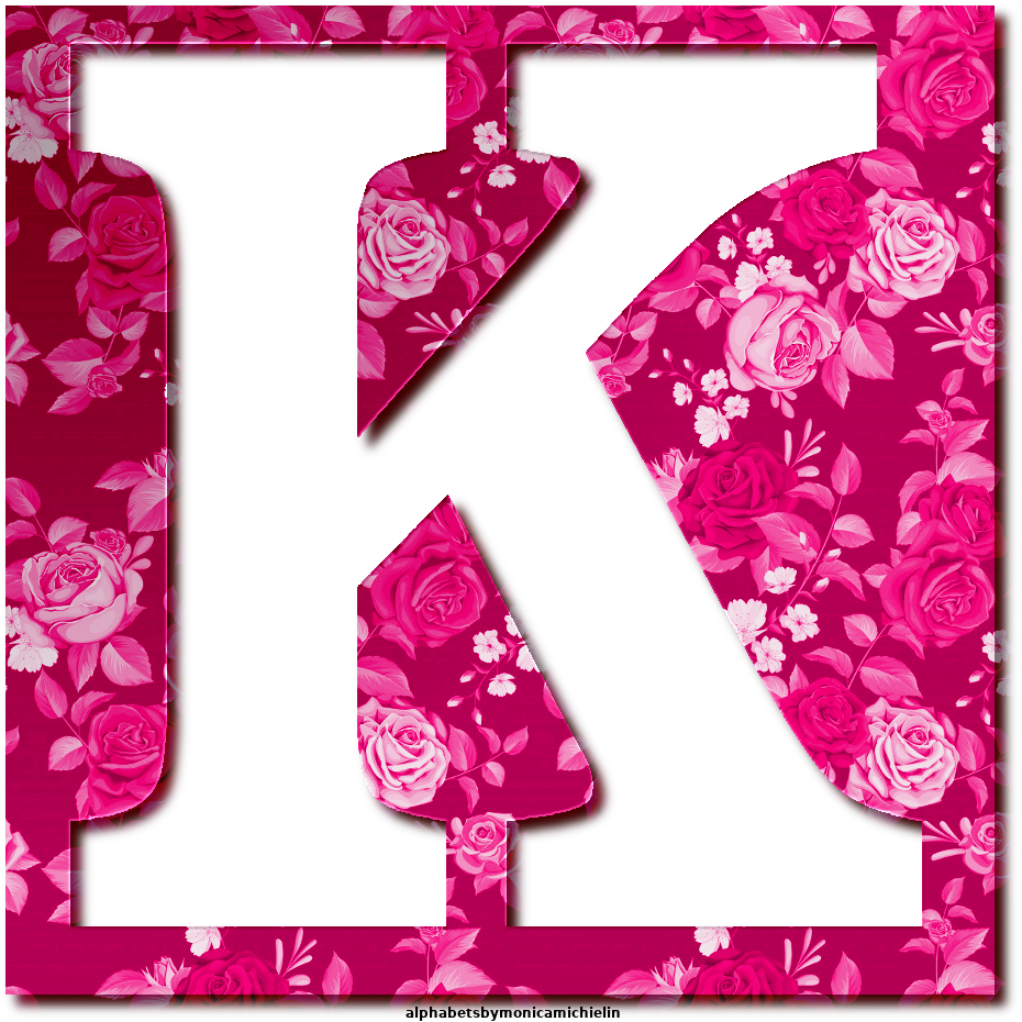 M. Michielin Alphabets: PINK FLORAL SEAMLESS ALPHABET, NUMBERS AND ...