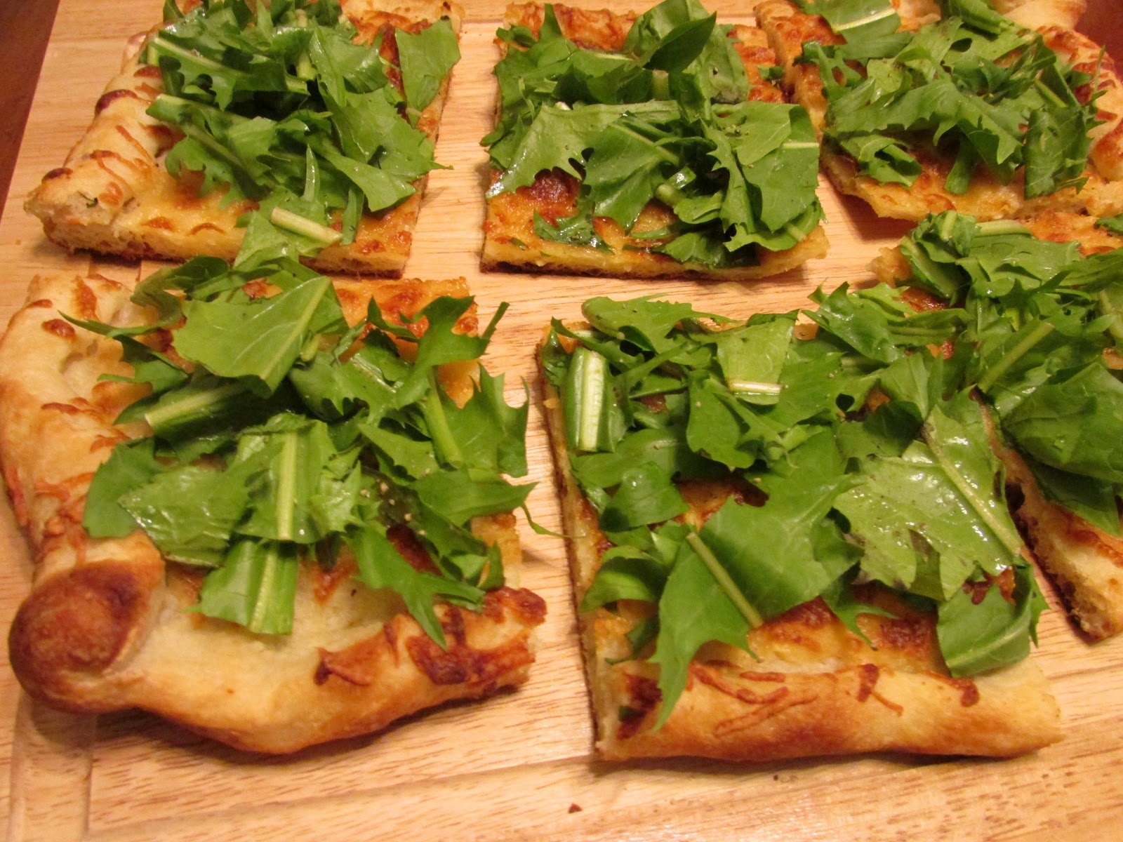Lemon Dandelion Green Pizza