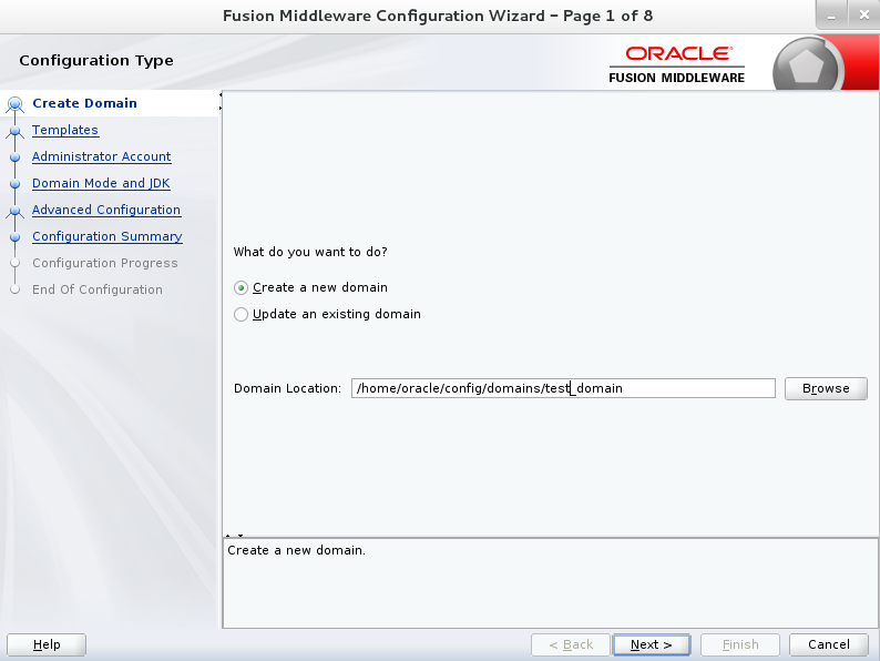 Creating Weblogic Domain For Weblogic Server Oraclenext Solution To Your Oracle Problems