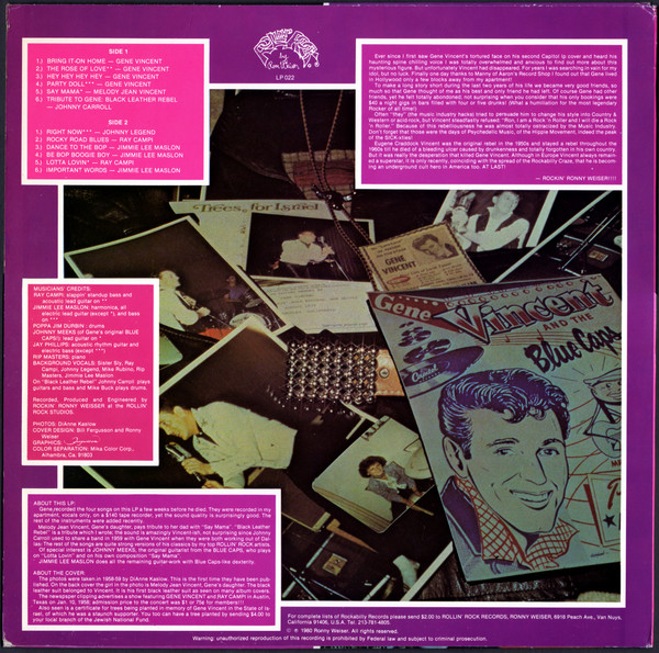 Classic Rock Covers Database: Gene Vincent - Forever Gene (1980)