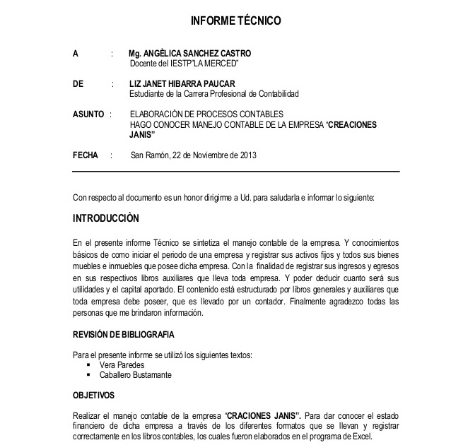 ¿Qué es un informe técnico?