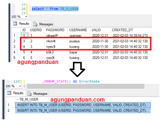 Generate Script Data SQL Server Menggunakan Query - AGUNG TUTORIAL