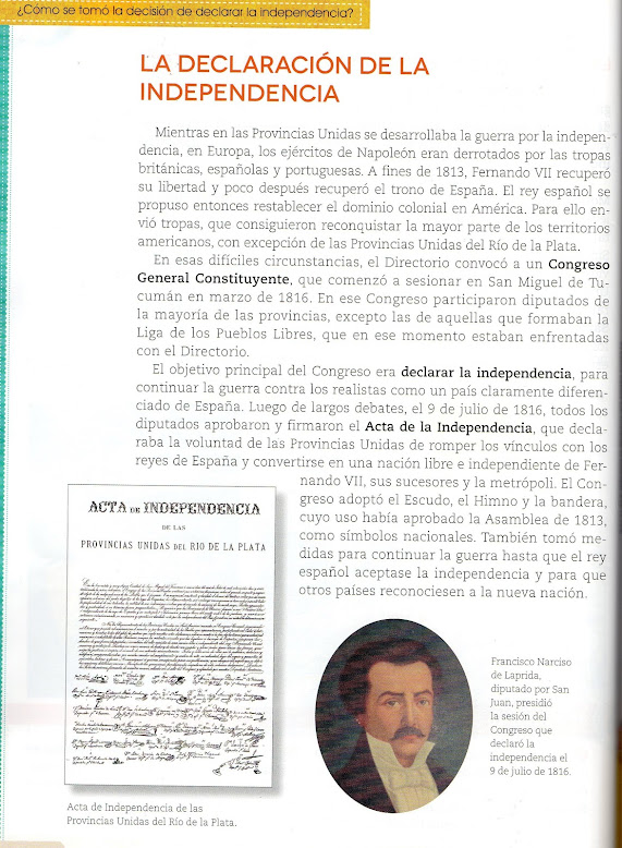 EP N°29 "Pedro de Vega": 5to"A"-LA DECLARACIÓN DE LA INDEPENDENCIA ...