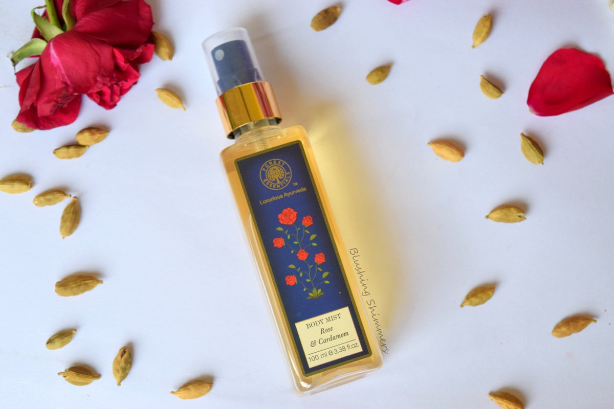 Blushing Shimmers: Forest Essentials Body Mist : Rose & Cardamom Review