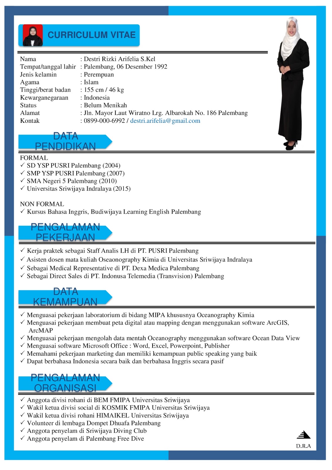 d.arifelia Blog: Contoh CV Lamaran Kerja Simple dan Berbobot