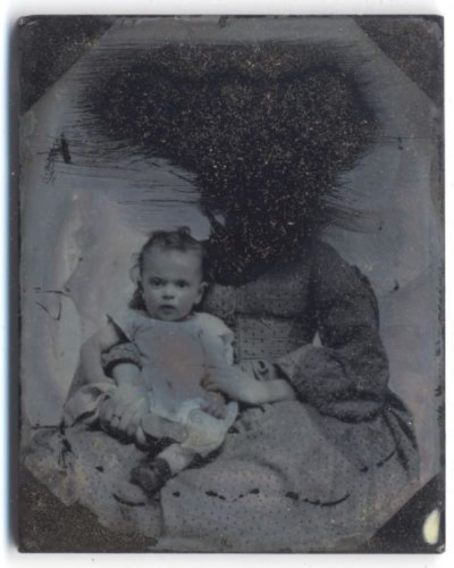 Spooky Hidden Mother With Scratched Out Face Photographs ~ Vintage Everyday
