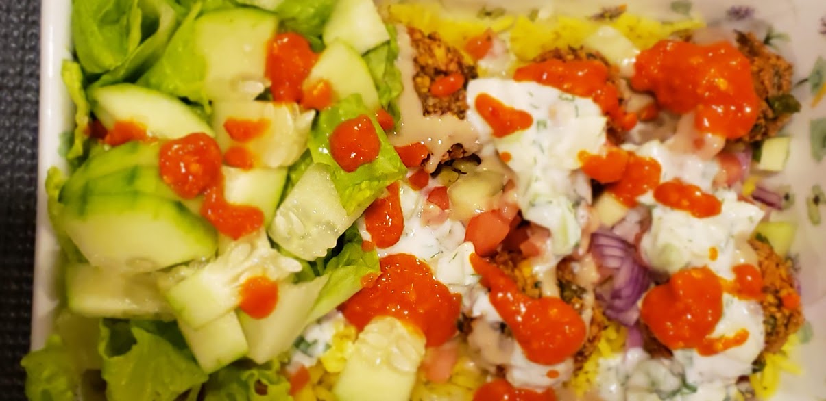 HCF: Halal Cart Style Falafel Over Rice