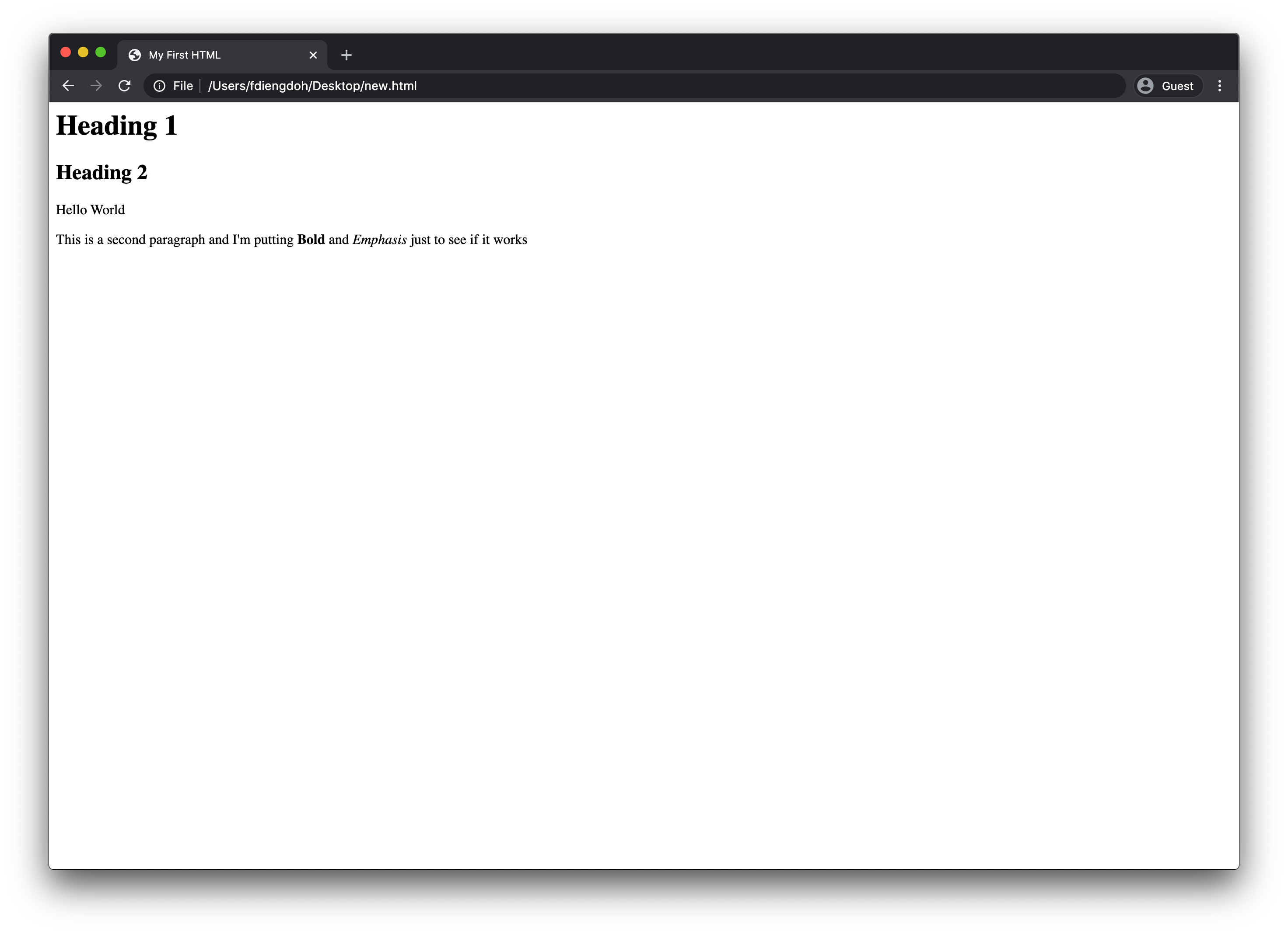 The First HTML Document | F Diengdoh.com