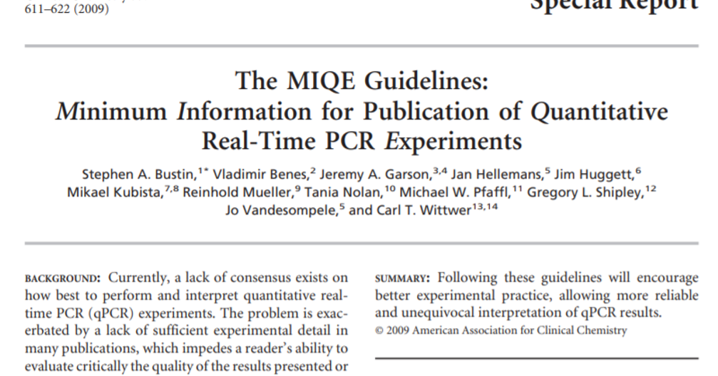 qPCR, dPCR, real-time PCR, MIQE Guidelines: Our MIQE Guidelines show ...