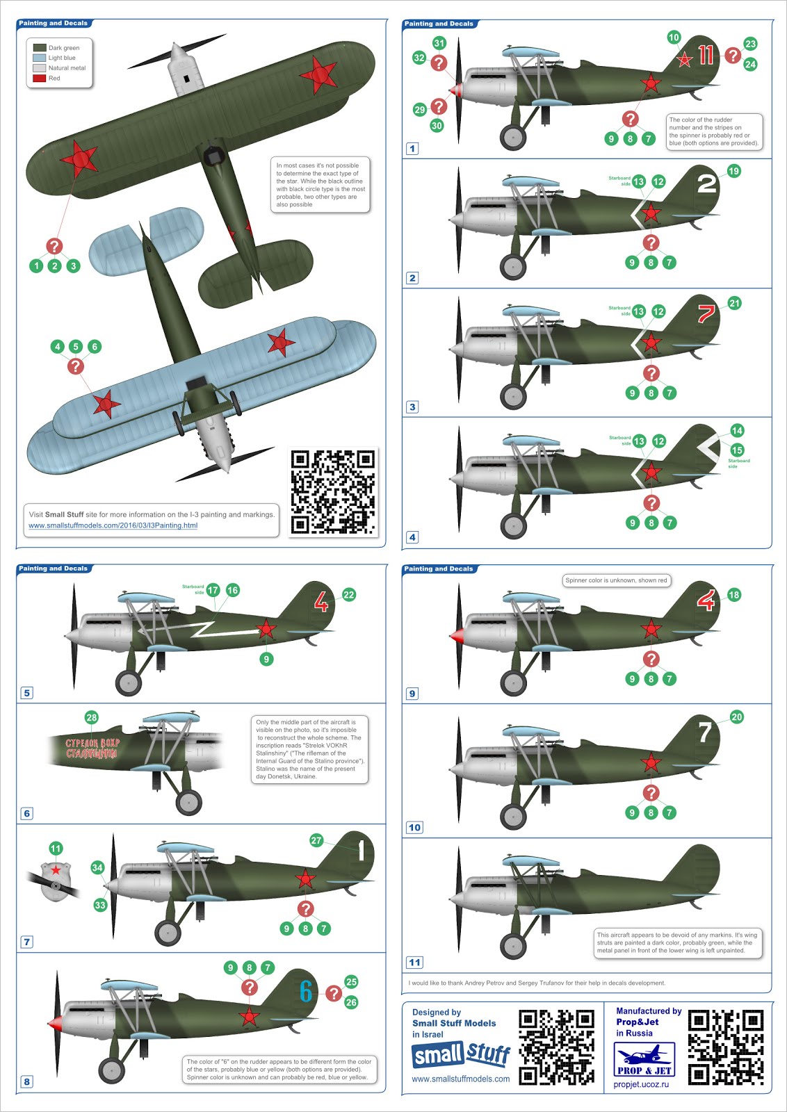 Small Stuff Models: 1/72 Polikarpov I-3 Update - Box, Instructions, Decals
