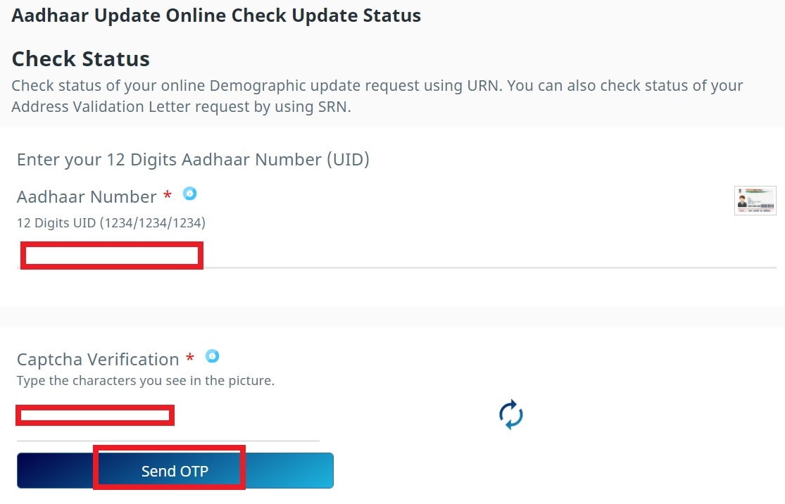 How to check Aadhaar update status online