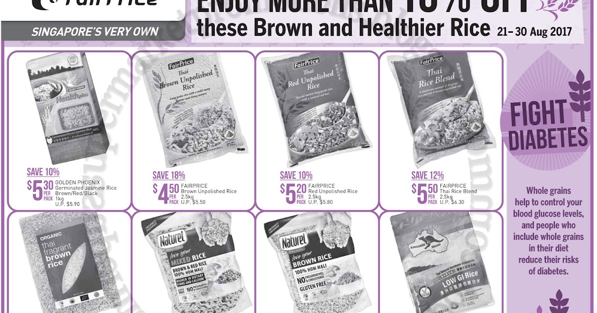 NTUC FairPrice Brown And Healthier Rice Promotion 21 - 30 August 2017 ...