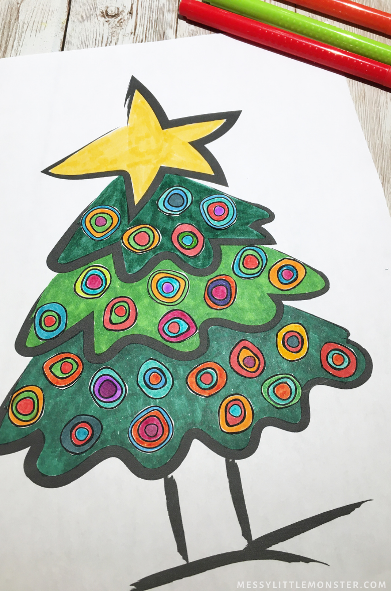 Kandinsky Christmas Tree Art Messy Little Monster kandinsky-christmas-tree-art-messy-little-monster
