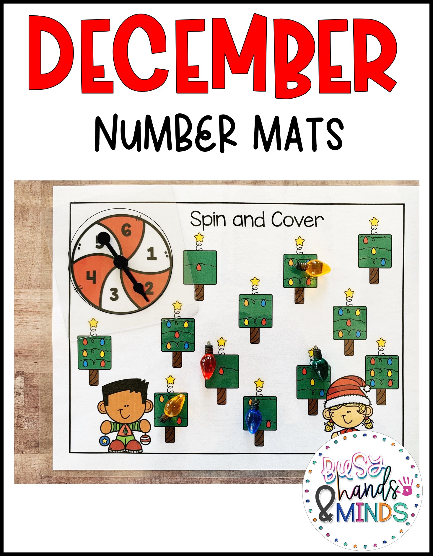 December Number Mats for Preschoolers | Busy Hands and Minds