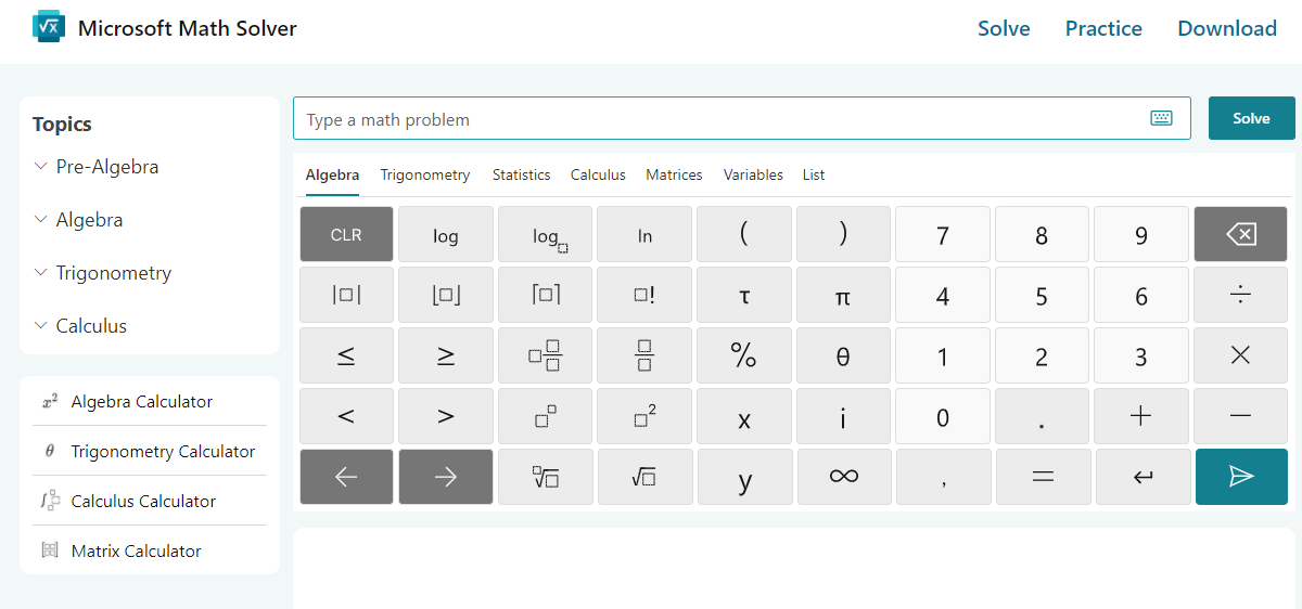 Online algebra calculators and math solvers