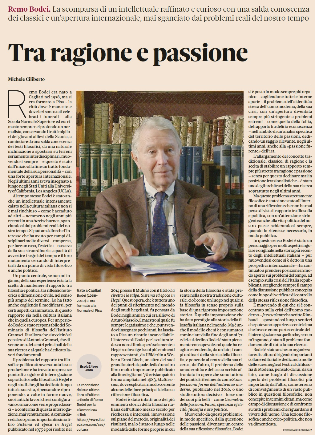 materialismo storico: Remo Bodei 1938-2019