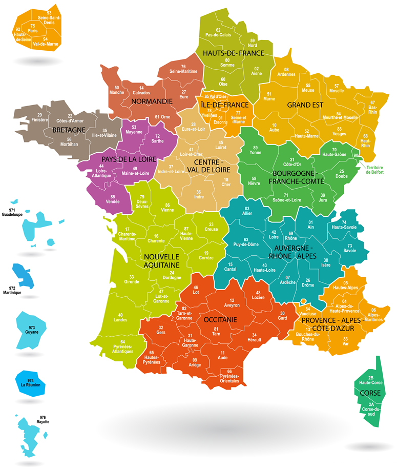 geografia-administrativa: Regiones de francia