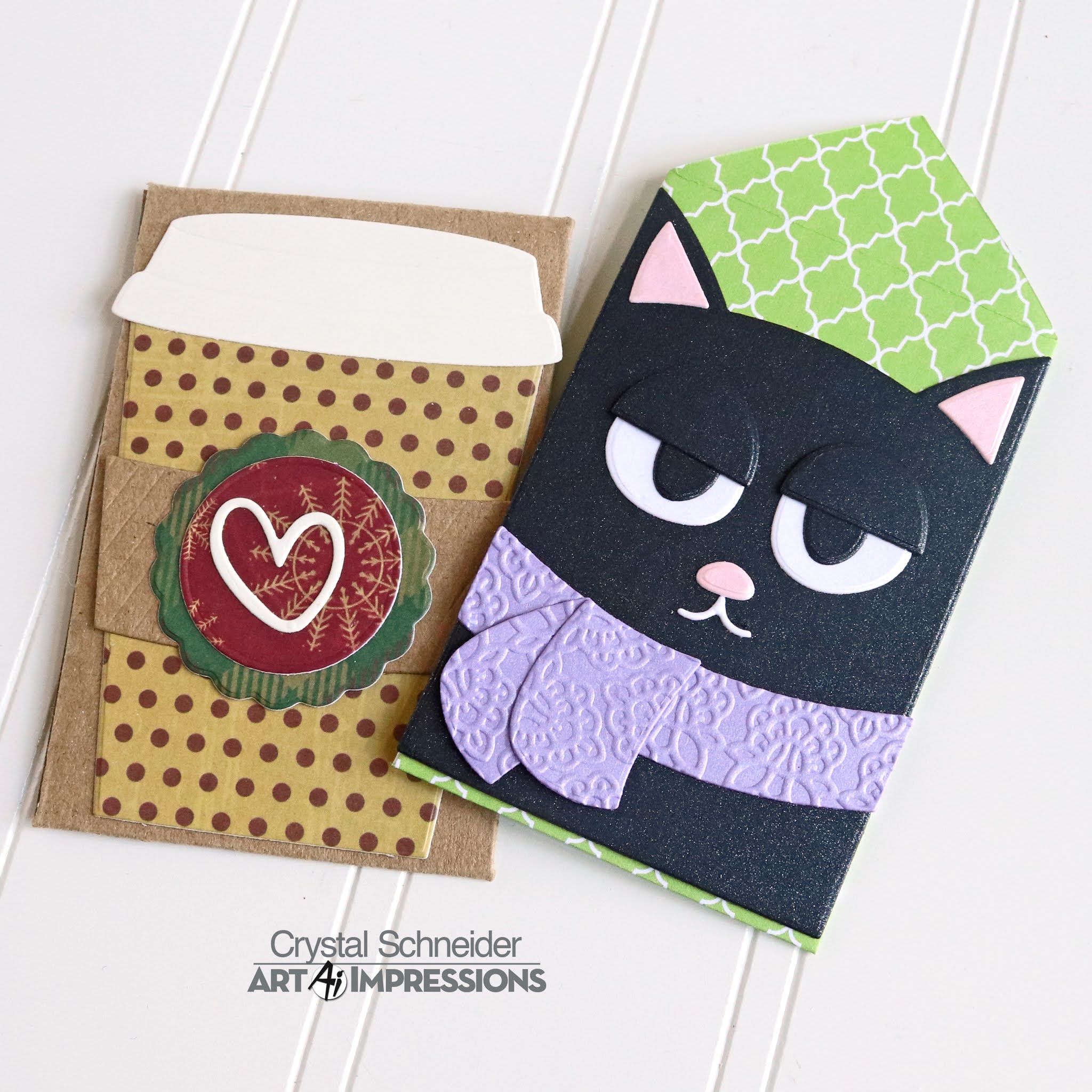 Art Impressions Blog: Coffee and Cat Gift Card Holders