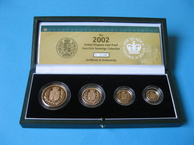 eBay Scam Hunter: 2002 GOLD PROOF SOVEREIGN 4 COIN SET WITH BOX & COA