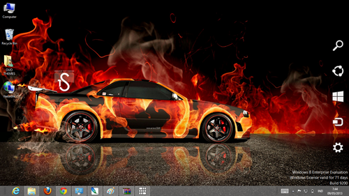 Fire Car Effect Theme For Windows 7 And 8 | Ouo Themes