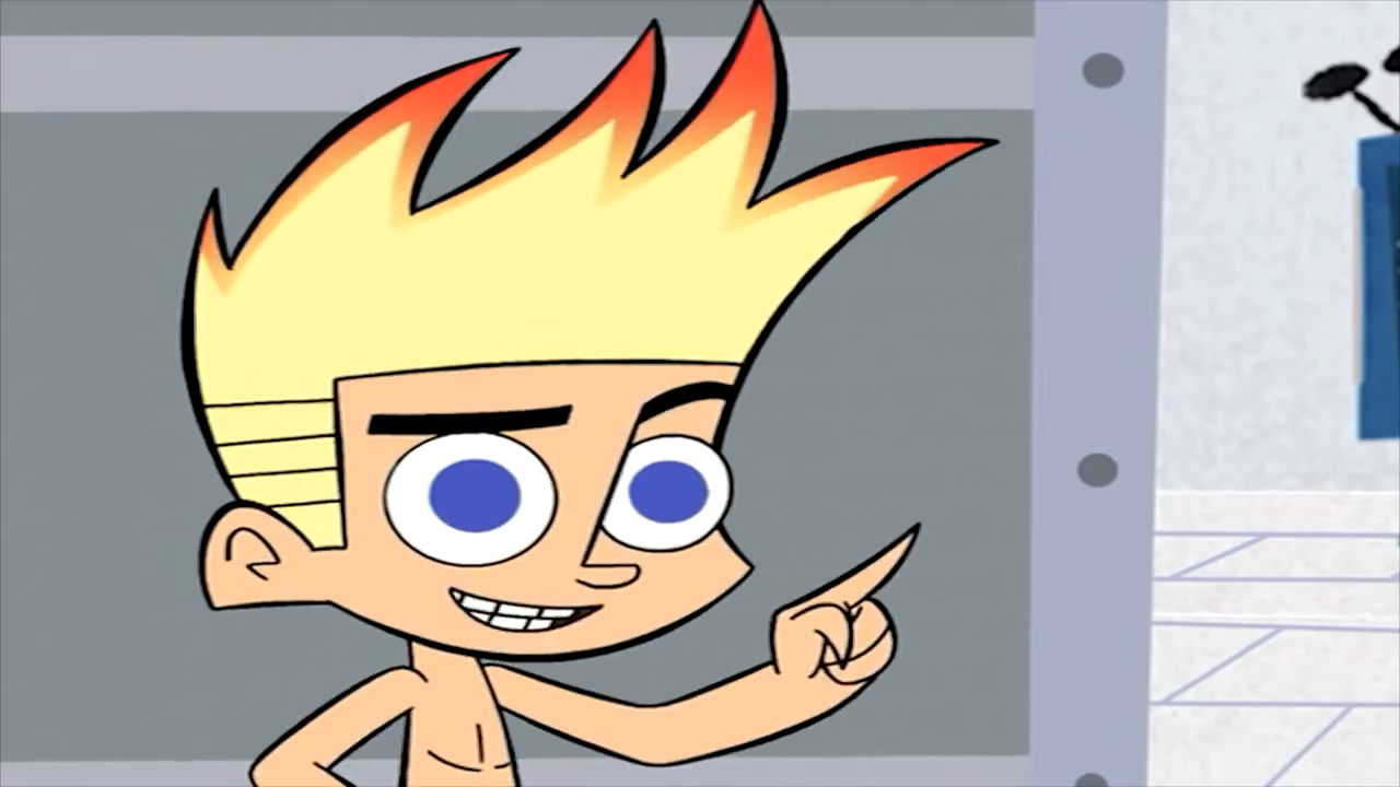 Shirtless Drawn Cartoon Boys & Men: Johnny Test & Bling-Bling Boy in Briefs