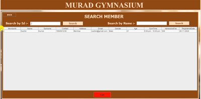 Gym Management System Project using Java and MySQL