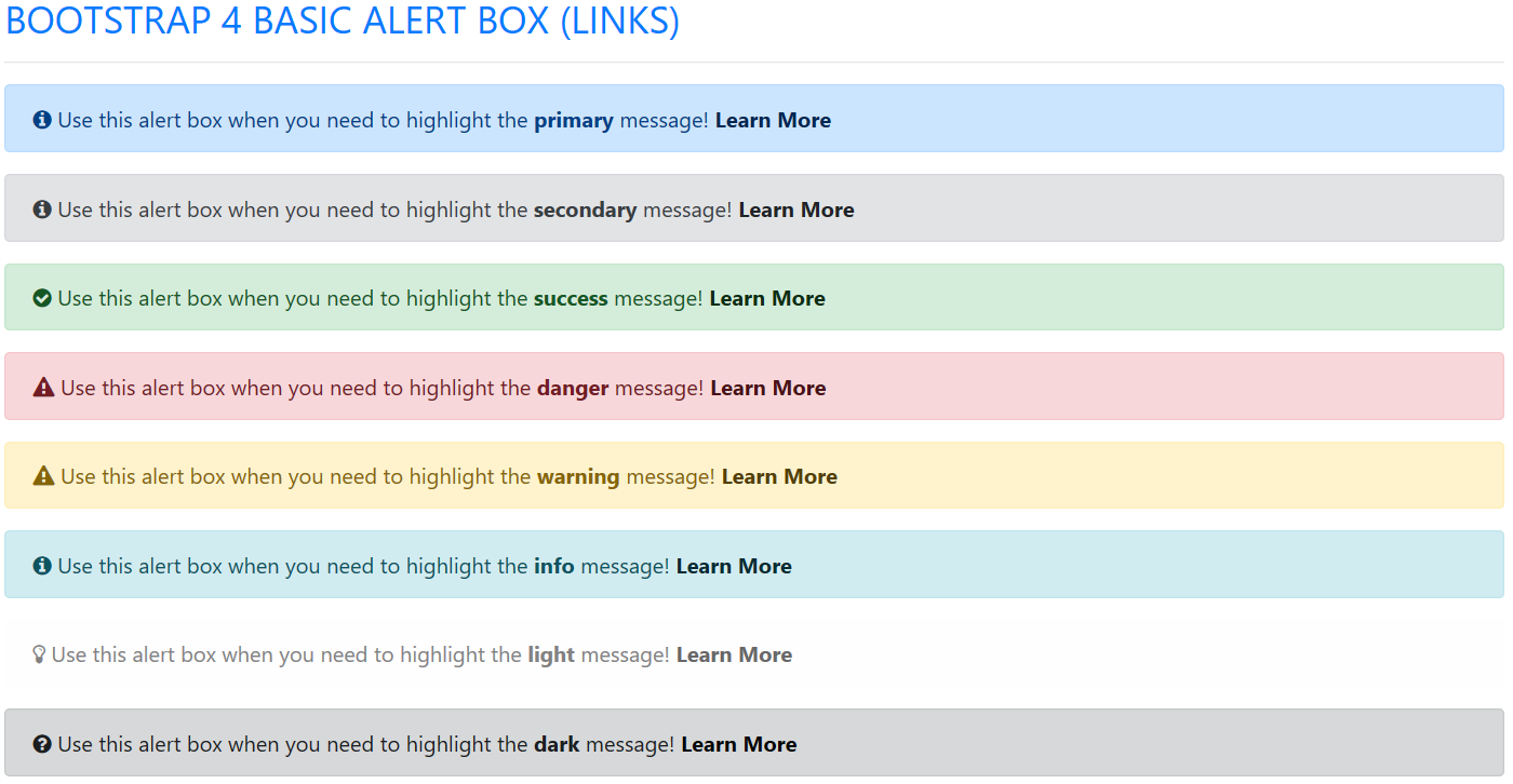 Bootstrap 4 Alert Box