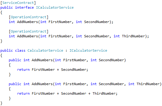 Wcf Interview Questions Method Overloading In Wcf