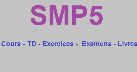 Cours , TD, Exercices, Examens Corrigés, livres PDF SMP5 Filière SMP S5