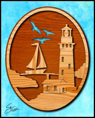 Scrollsaw Workshop: Three Layer Lighthouse Scroll Saw Pattern.