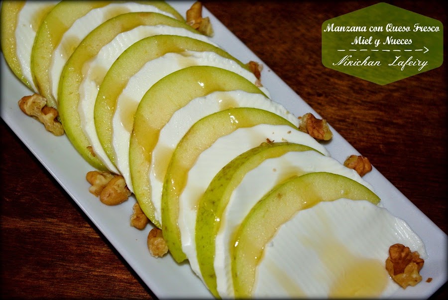 Postre sano: manzanas con queso, miel y nueces | Cocina