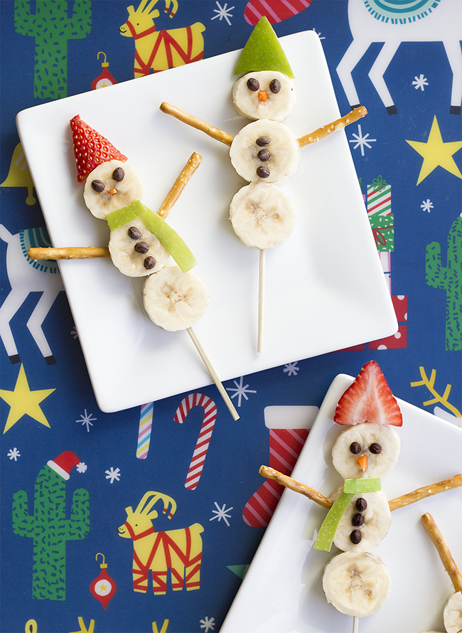 Bubby and Bean ::: Living Creatively: Snowman Fruit Kabobs