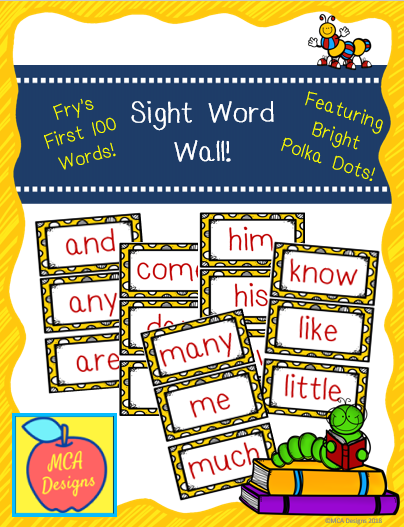 MCA Designs: Sight Word Wall Posters!