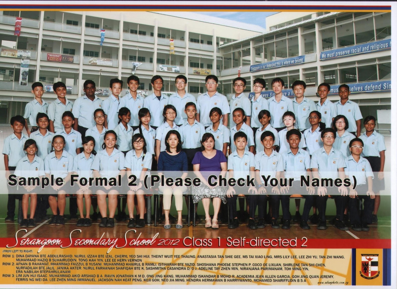 SSS1S2: Class Photo Order