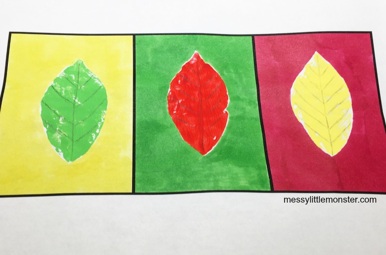 Leaf Printing Pop Art For Kids - Messy Little Monster