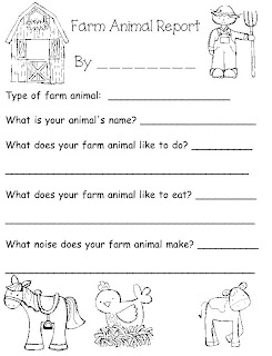 Kindergarten Blooms: Farm Animal Report Freebie