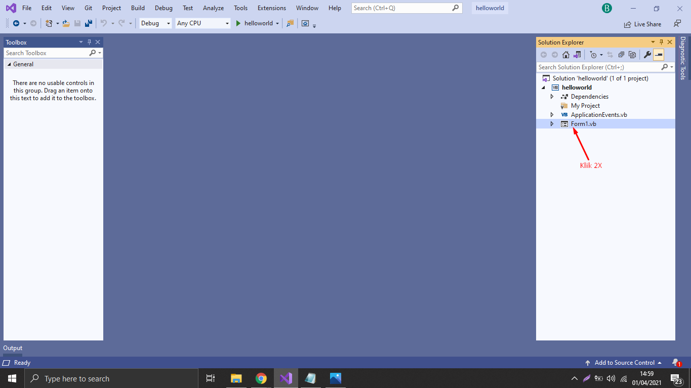 Tutorial VB.NET : Berkenalan Dengan Visual Studio & Membuat Project ...