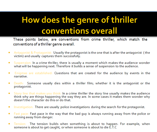 AS Media Coursework: Conventions of Crime Thriller Genre