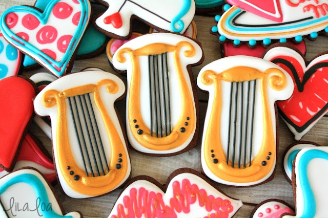 How To Make Cupid's Harp Decorated Cookies for Valentine's Day