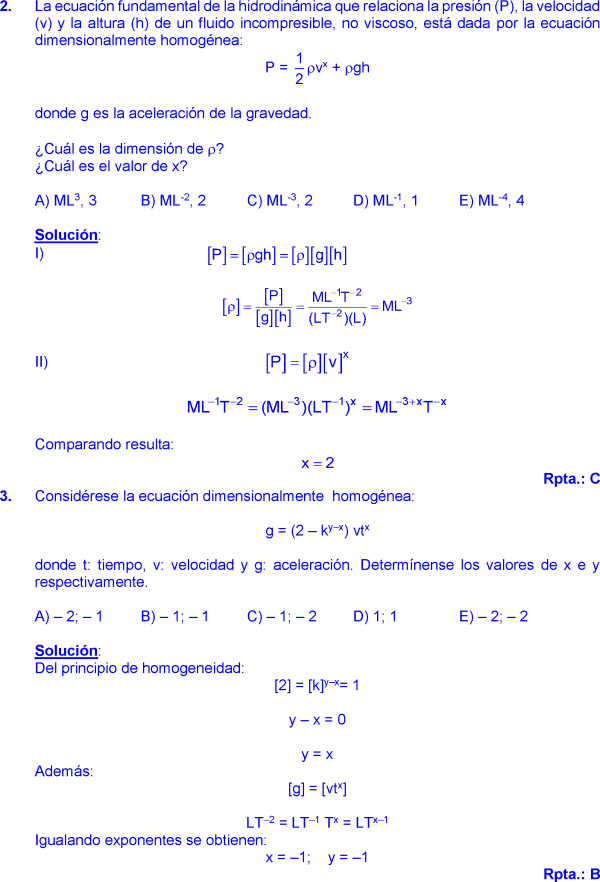Análisis Dimensional Ejercicios y problemas Resueltos pdf