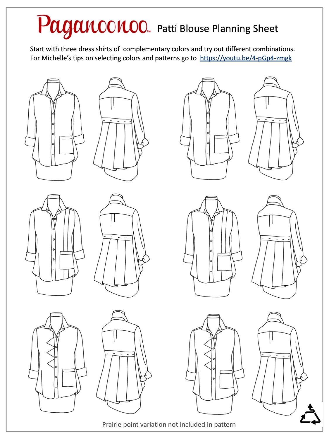 Paganoonoo: Upcycled Patti Blouse Planning Sheet - what colors will you ...