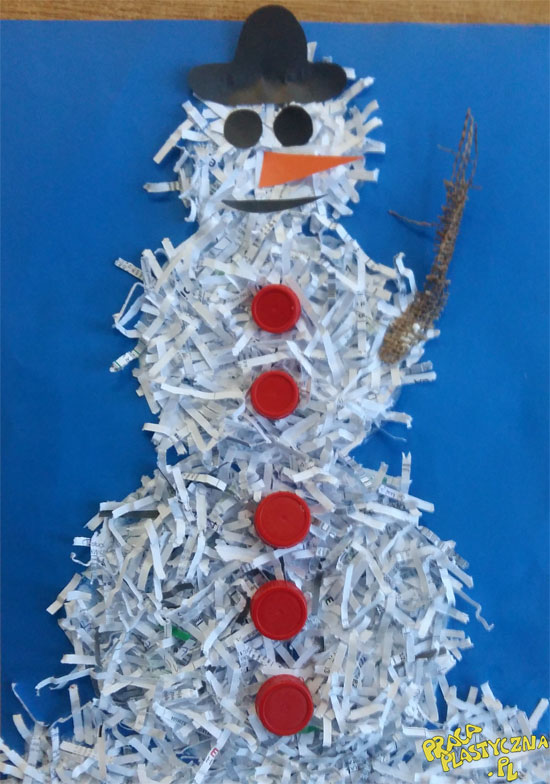 MBP w Dąbrowie Górniczej - Filia nr 8 Strzemieszyce Wielkie: Zimowe inspiracje plastyczne - bałwan