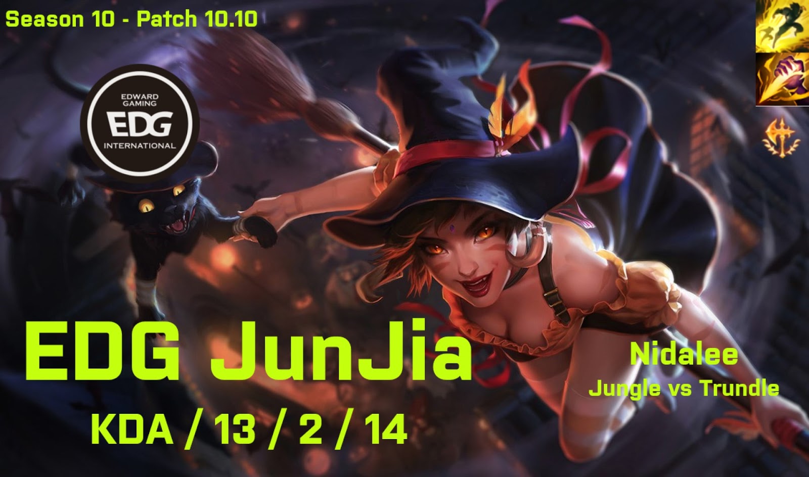 EDG JunJia Nidalee JG vs Trundle - KR 10.10 | How To Jungle