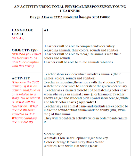 Young Learner's TPR Activity | Animals, colors, verbs