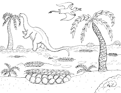 Robin's Great Coloring Pages: Brontomerus and Maaradactylus
