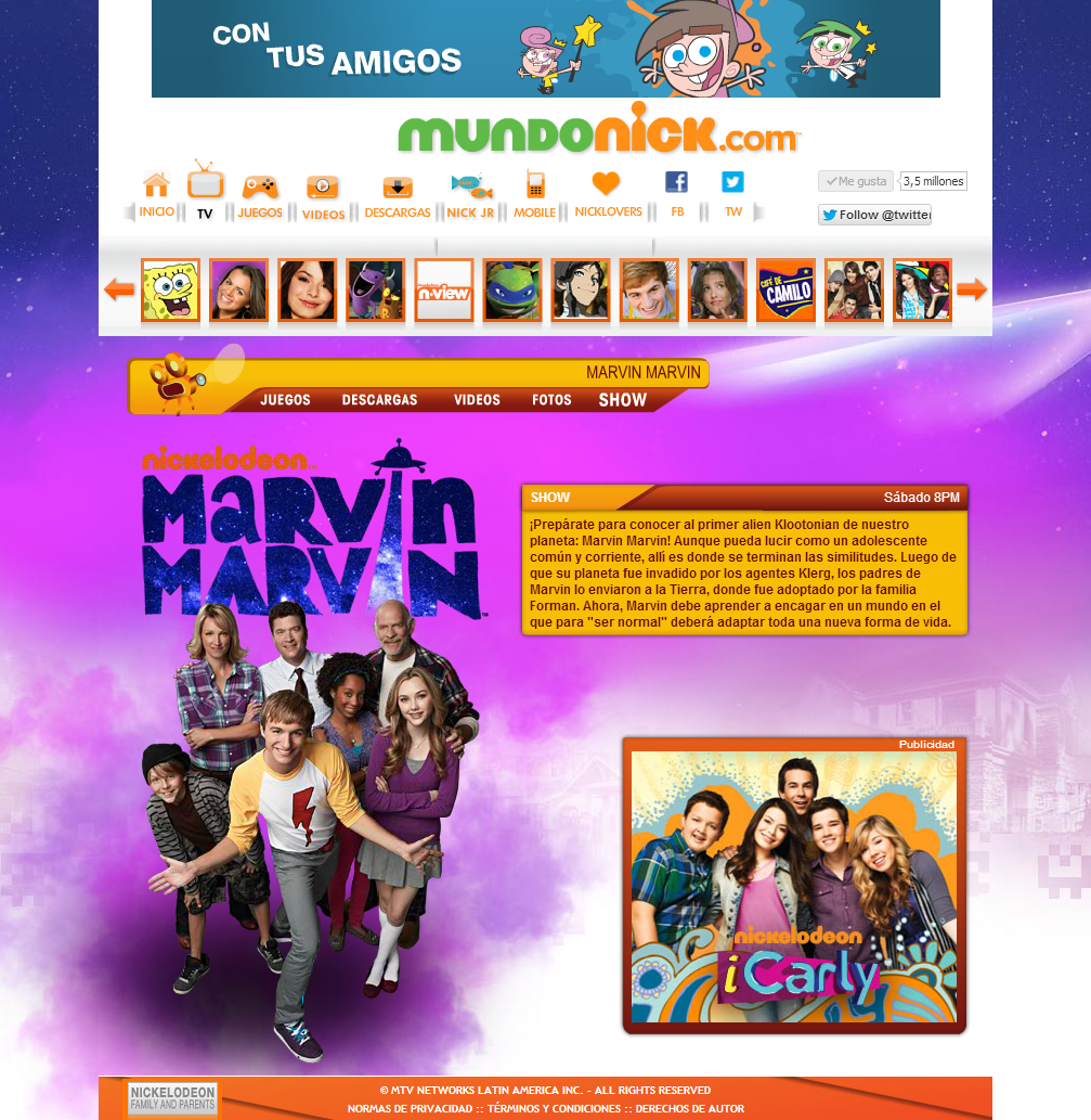 "Marvin Marvin" Llega A MundoNick.com | Mundonick