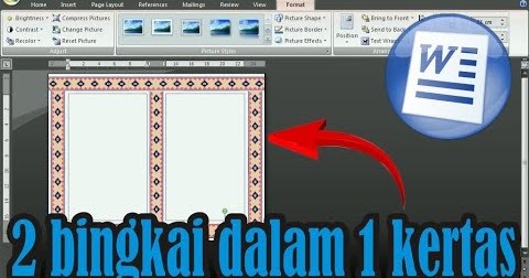 Cara Membuat 2 Bingkai Dalam 1 Kertas di Microsoft Word - Tutorial ...