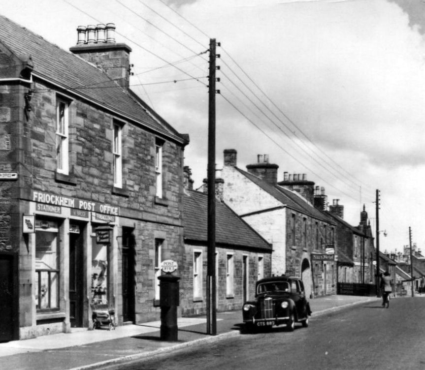 Tour Scotland: Old Photograph Post Office Friockheim Scotland