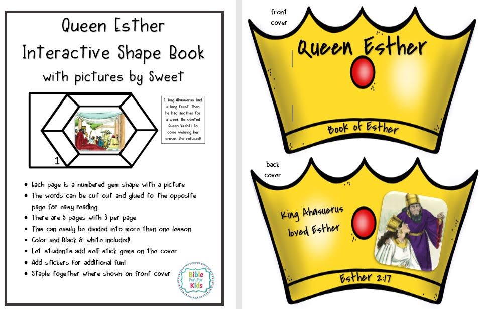 Queen Esther Shape Books | Bible Fun For Kids