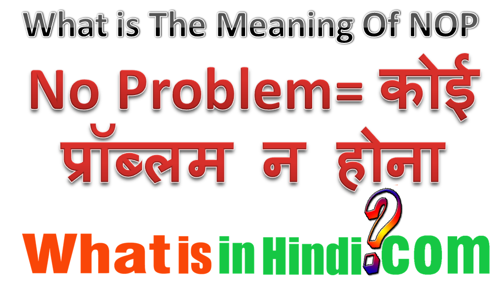 NOP का मतलब क्या होता है | What is the meaning of NOP in Hindi | NOP ka ...